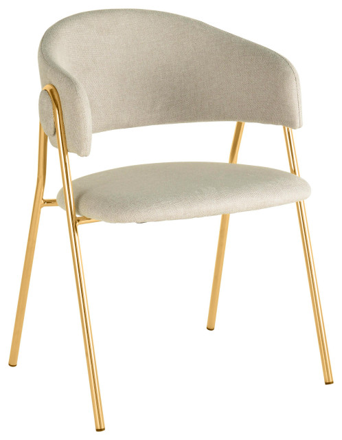 Lara Cream Upholstered Dining Chair - Set of 2 - Midcentury - Dining ...