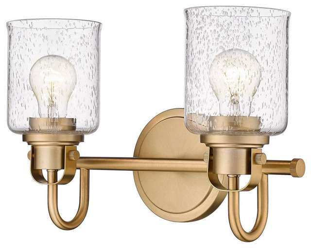 2 Light Vanity Light Fixture In Transitional Style-9.5 Inches Tall and ...