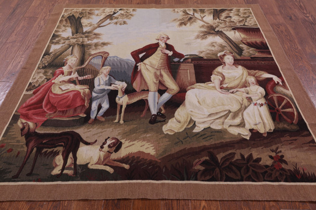 6' 0" X 6' 2" George Washington Tapestry Handmade Rug Q4598, 6' 0" X 6 ...