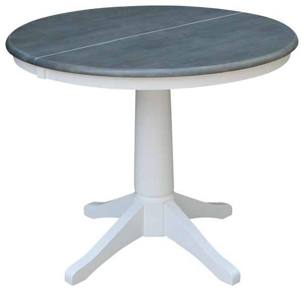 International Concepts 36" Round Table With 12" Leaf-Dining Height ...
