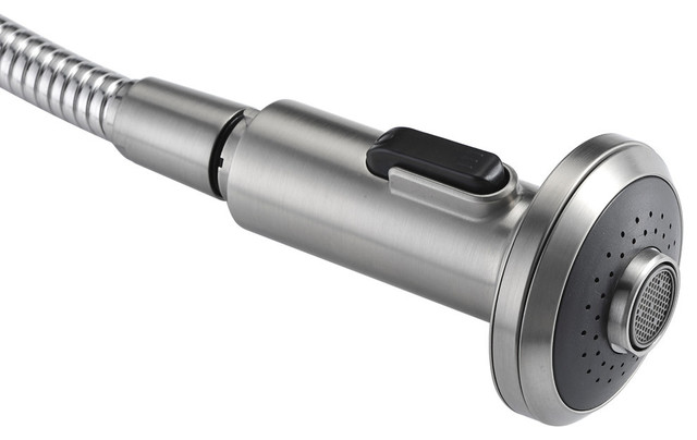 ANZZI Eclipse Single Handle Pull-Down Sprayer Kitchen Faucet, Brushed ...