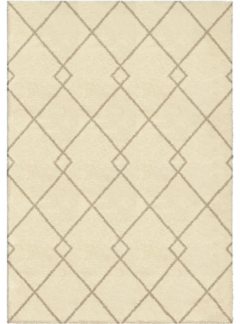 Orian Rugs, Plush Criss-Cross Crisscross, Ivory, Area Rug, 5'3"x7'6 ...
