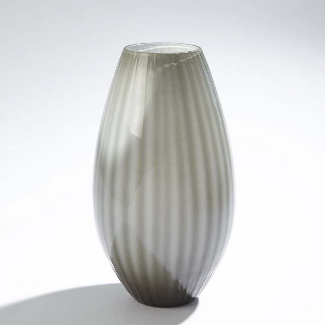 Cased Glass Stripe Large Gray Vase - Contemporary - Vases - by Lighting ...