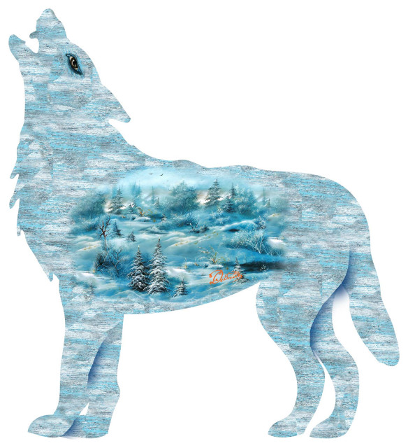Winter Scene Wolf Ornament - Traditional - Christmas Ornaments - by G ...