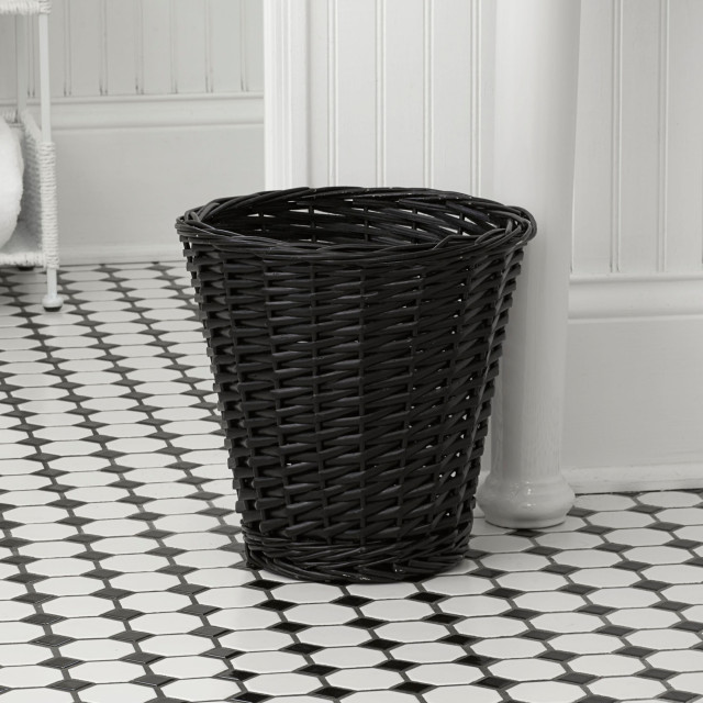 Wicker Waste Basket - Tropical - Wastebaskets - by Household Essentials ...
