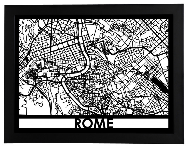 Rome Street Map - Contemporary - Prints And Posters - by Cut Maps | Houzz