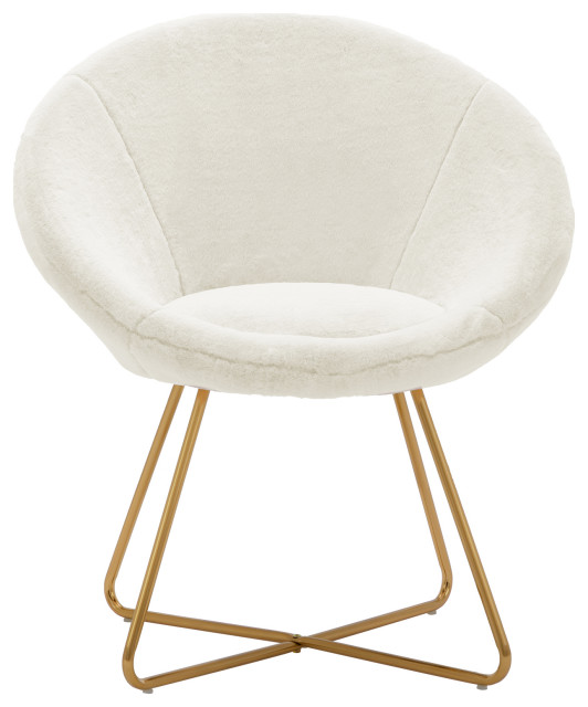 Fuzzy Faux Fur Papasan Accent Chair - Contemporary - Armchairs And ...