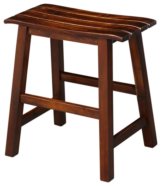 Slat Seat Stool - 18" Seat Height, 18 Inch - Transitional - Bar Stools ...