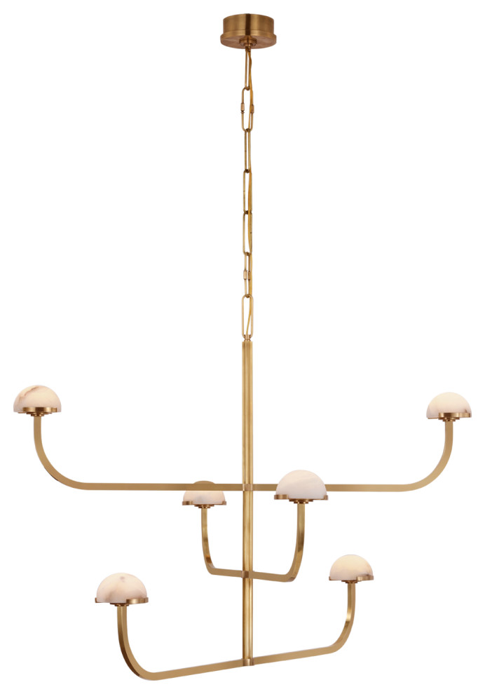 Pedra Three Tier Shallow Chandelier in Antique-Burnished Brass with ...
