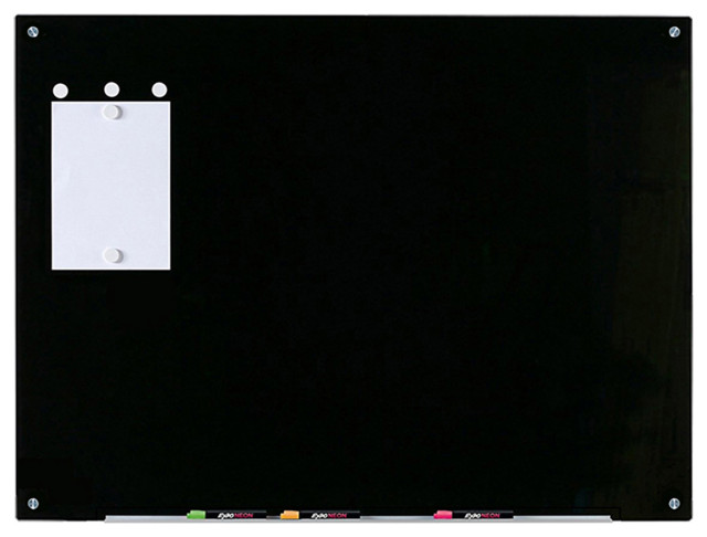 Magnetic Black Glass Dry-Erase Board Set Audio-Visual Direct, 35 1/2 ...