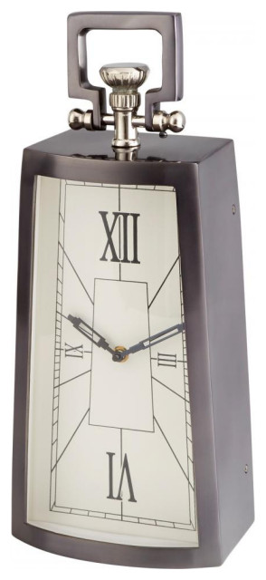 Doc Clock, White, Wood, Iron, Aluminum, 7"W (9785 MDMK8) - Traditional - Desk And Mantel Clocks ...