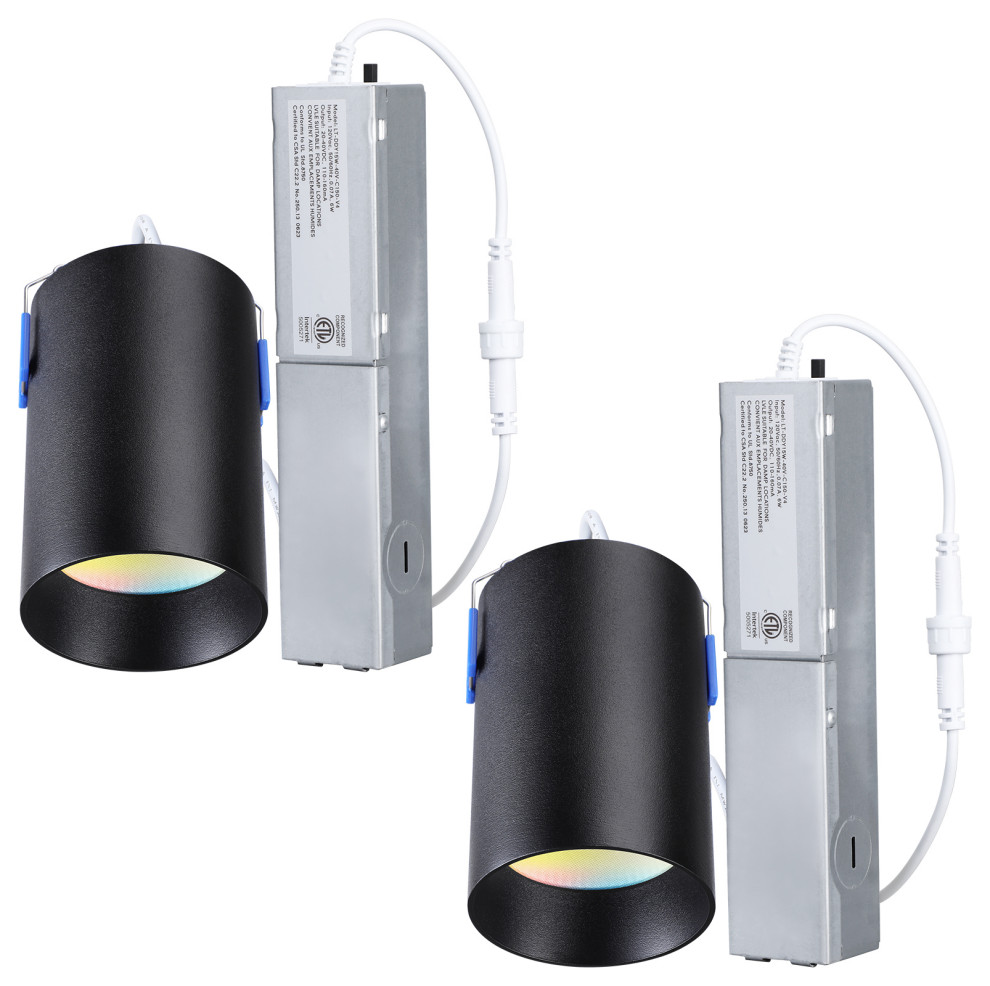 6Pack 2" LED Recessed Light with J-Box, 6W Dimmable 5CCT Ceiling Spot ...