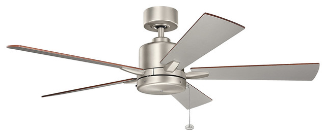 Bowen 52" Ceiling Fan in Brushed Nickel, 52.000 - Transitional ...