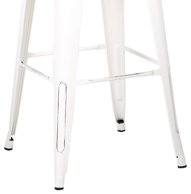 Square Wooden Counter Stool with Metal Peg Legs, Set of 2, Distressed ...
