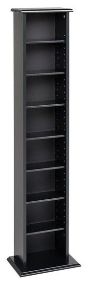 Prepac 51" Slim CD DVD Wall Media Storage Rack in Black - Transitional ...