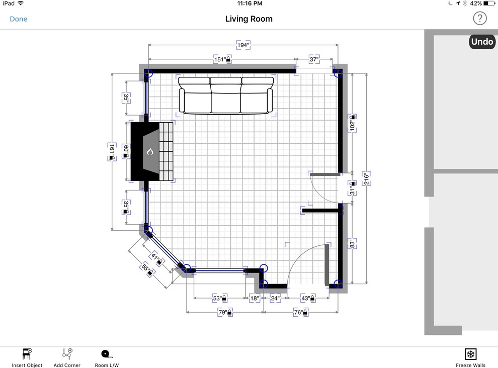 Non symmetrical living room design | Houzz Forum