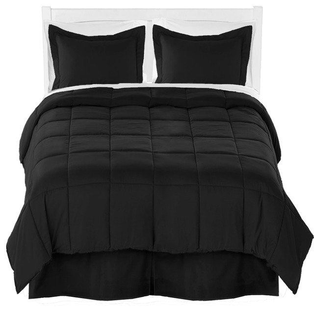 Comforter, Sheet, and Bed Skirt, Split King - Contemporary - Comforters ...