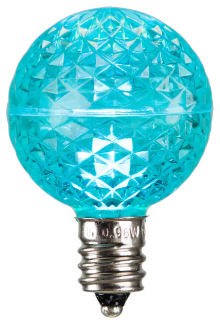 Vickerman G40 Faceted LED Teal Bulb E12 .38W 25/Bx - Contemporary ...