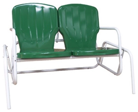 Metal Double Glider, Yellow - Transitional - Outdoor Gliders - by Drill ...