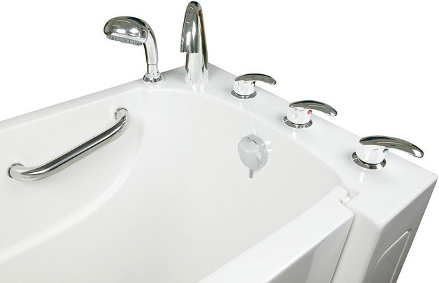 Ella's Bubbles Narrow Walk-In Bathtub, White With Left Drain/Door ...