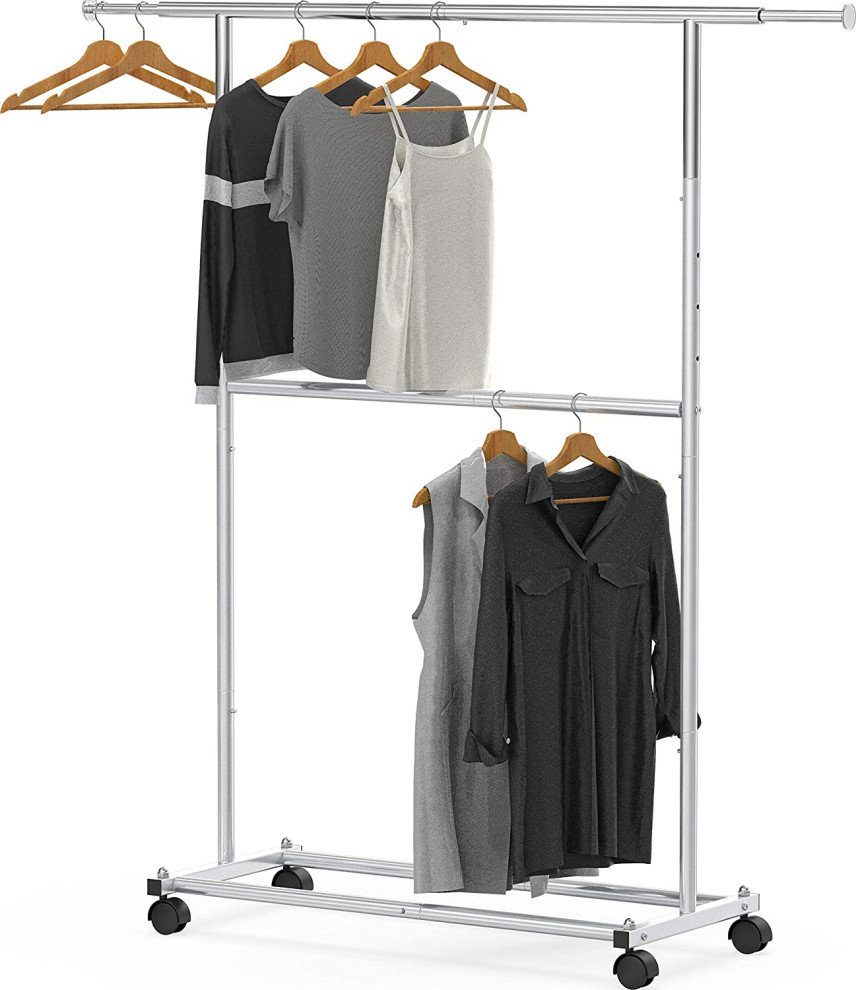 Double Rod Garment Rack - Modern - Clothes Racks - by Brawbuy Deals | Houzz