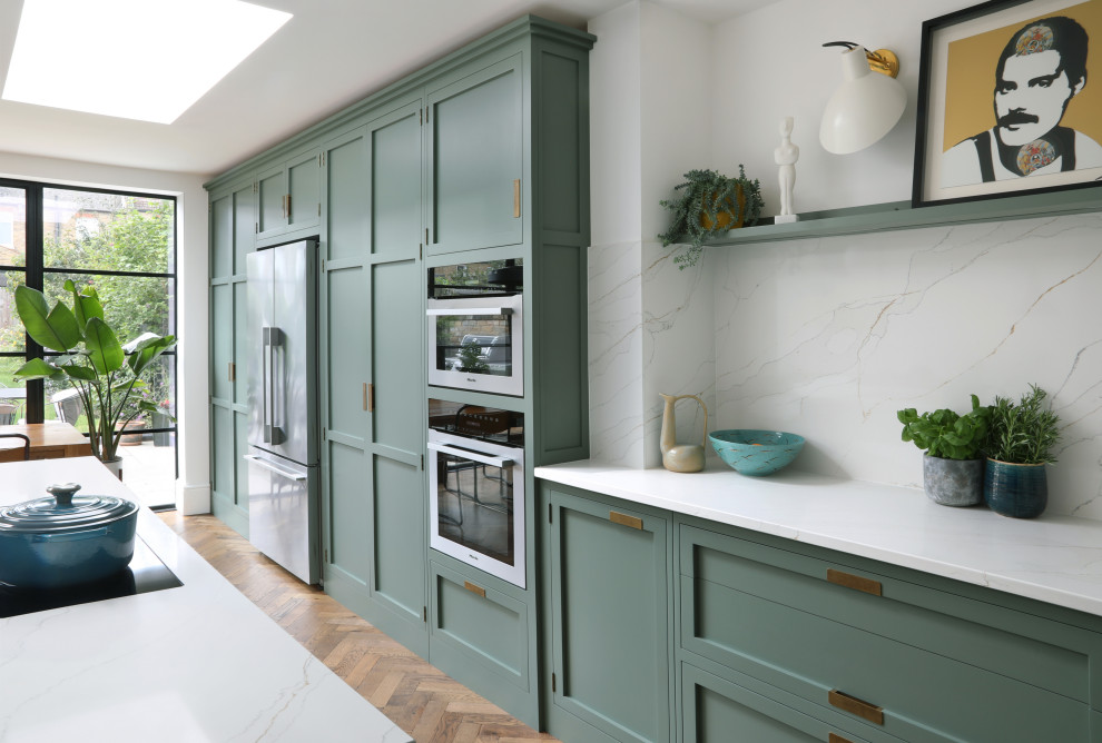 Shaker style green kitchen Wimbledon - Transitional - London - by ...