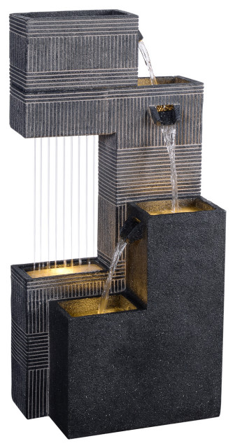 Kenroy 51129BLGR LED Floor Fountain, Block Fall - Transitional ...