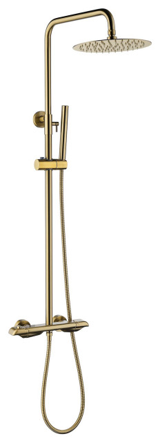 Wall-mounted Thermostatic Bathroom Shower set, Brushed Gold ...