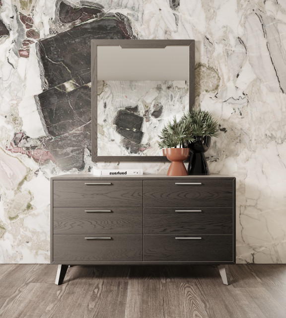 Nova Domus Soria Modern Gray Wash Bedroom Set, Queen - Midcentury ...