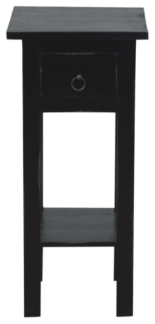Sunset Trading Cottage Narrow Side Table, Distressed, Antique Black ...