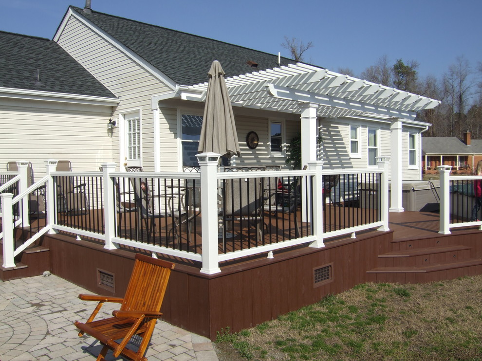 Pergola, TREX Deck, Custom railings - Traditional - Deck - Other - by ...