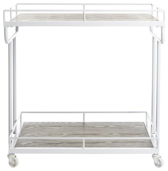 Archer 2 Tier Rectangle Bar Cart White - Contemporary - Bar Carts - by ...