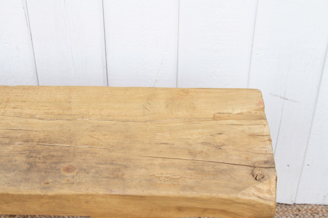 Asian Rustic Bleached Wood Bench - Rustic - Accent And Storage Benches ...