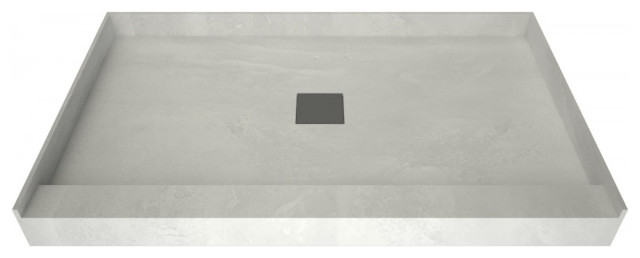 TileRedi WD3642C-PVC 36x42 Single Curb Pan Center Drain - Transitional ...