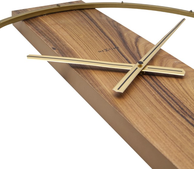 Carl Wall Clock, Round, Wood and Metal, Battery Operated - Contemporary ...