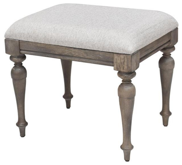 Highland Park Driftwood Gray Wood Vanity Bench - Traditional - Vanity ...