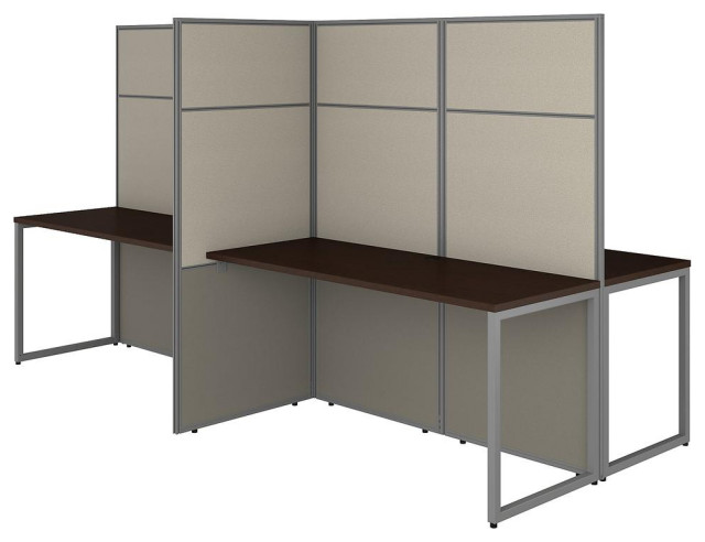 Easy Office 60W 4 Person Cubicle Desk Workstation With 66H Panels ...