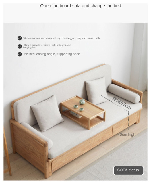North American Solid Wood MultiFunctional Storage Sleeper Sofa ...