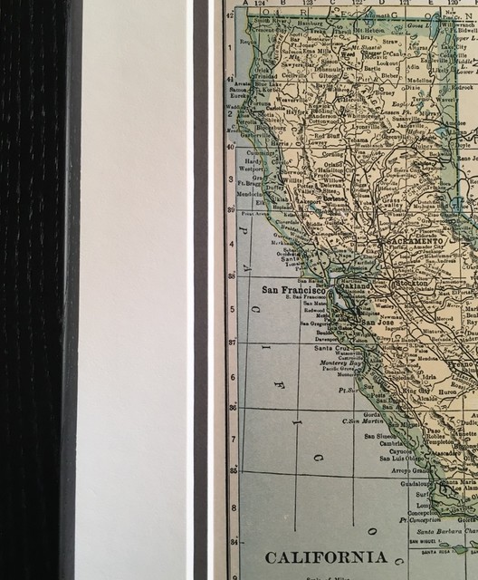 Original Vintage California State Map, Framed, 1920s Authentic Map ...