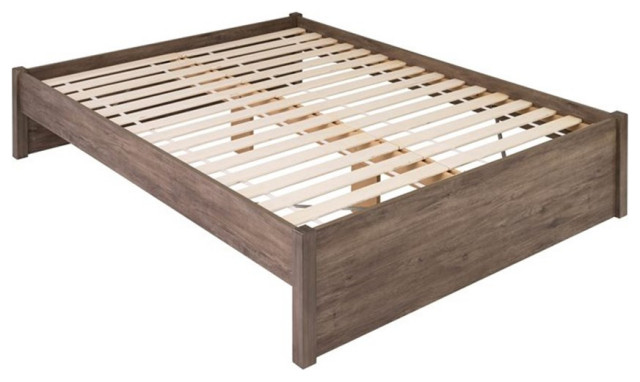 Pemberly Row Queen 4-Post Platform Bed in Drifted Gray - Transitional ...