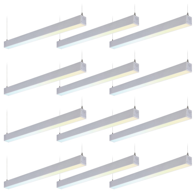 12-Pack 4FT Linkable LED Linear Light, 3000K/4000K/5000K CCT Selectable ...
