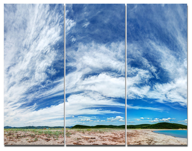 Awesome Pacific Ocean, Landscape Triptych Canvas Art Print, 36x28, 3 ...
