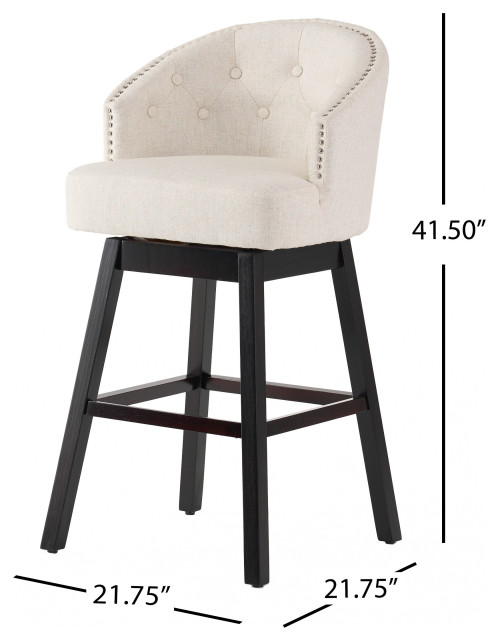 Westman Fabric Upholstered Swivel Seat Bar Stools, Set of 2 ... Westman Fabric Upholstered Swivel Seat Bar Stools, Set of 2 ...