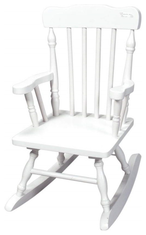 Gift Mark Childs Spindle Rocking Chair, White - Traditional - Kids ...
