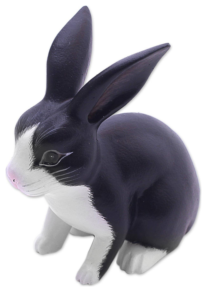 Novica Handmade Inquisitive Dutch Rabbit Wood Sculpture - Farmhouse ...