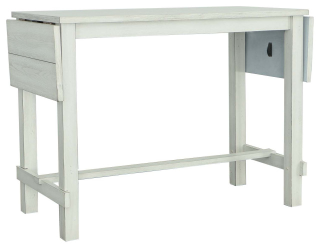 Holiday Drop-Leaf Counter Table, Sea Salt White - Farmhouse - Dining ...