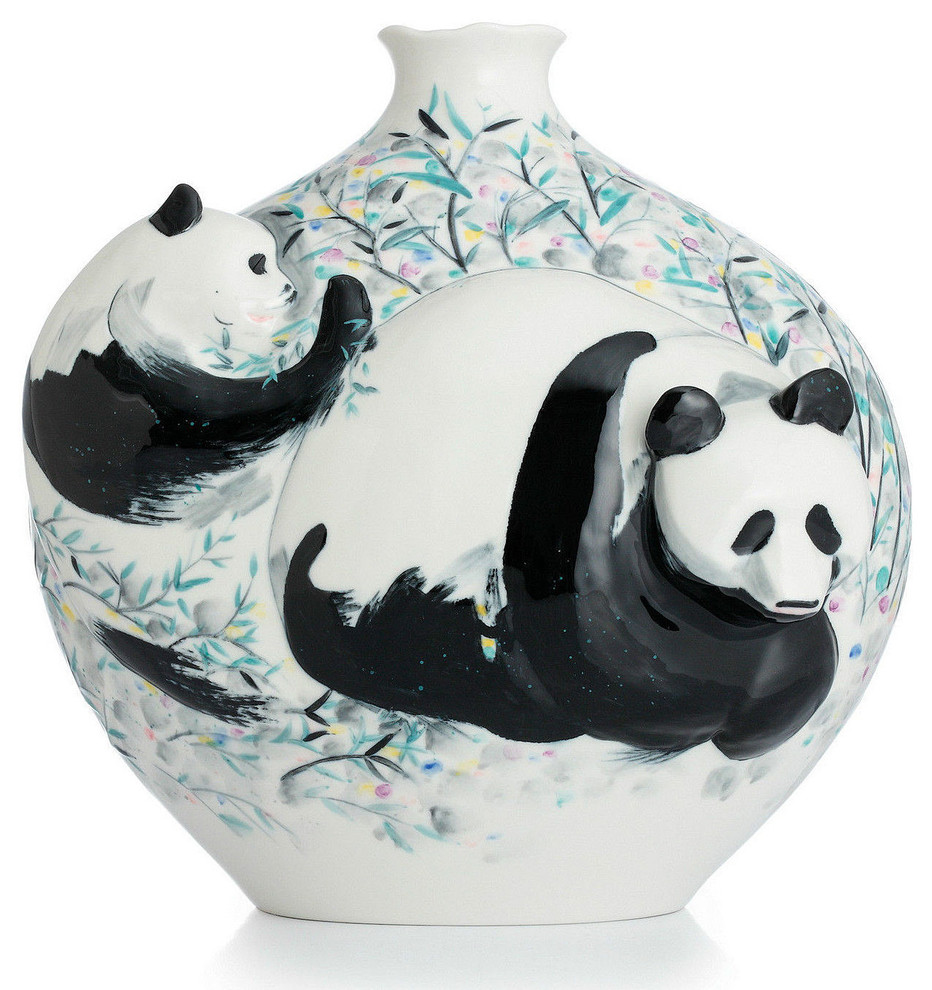 Franz Porcelain Collection Pandas Vase - Asian - Vases - by Biggs Ltd ...