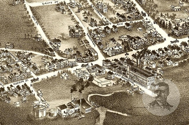 Historic Hackensack, NJ Map 1896, Vintage New Jersey Art Print Decor ...