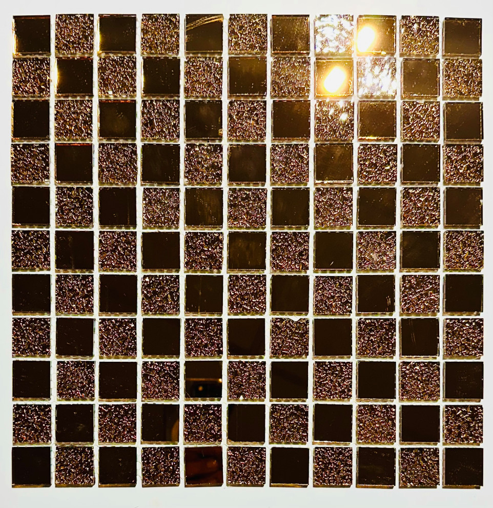 Reflections Gold 12 x 12 Square Glass Mirror Mosaic Wall Tile ...