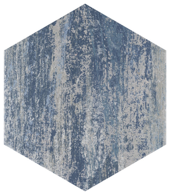 Cassis Hex Blue Porcelain Floor and Wall Tile - Contemporary - Wall And ...